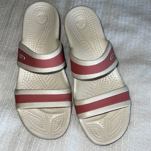 CROCS | Shoes | Crocs Wide Straps 2strap Wedge Sandals | Poshmark